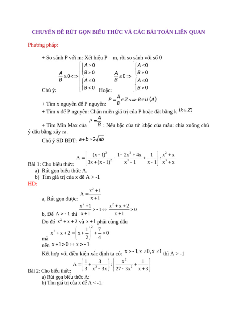 CĐ 11. Rut Gon Bieu Thuc (R) | PDF