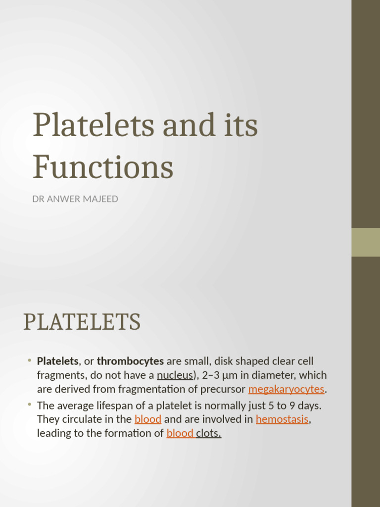 Platelets and its Functions (2) | PDF