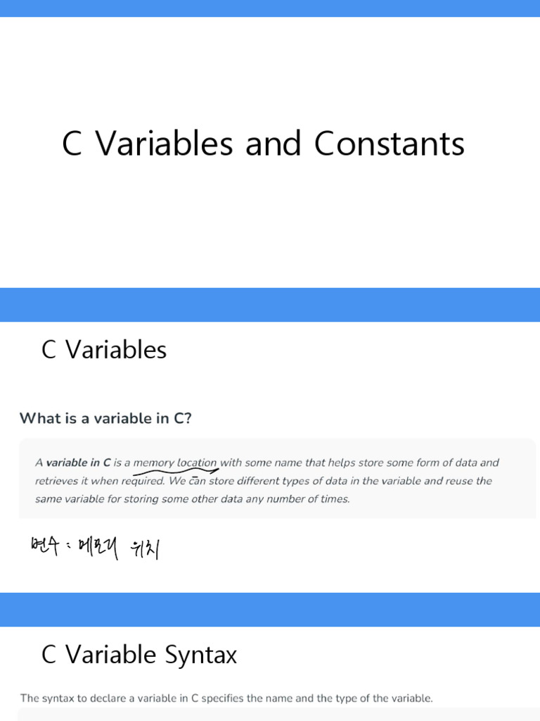 C Variables and Constants | PDF