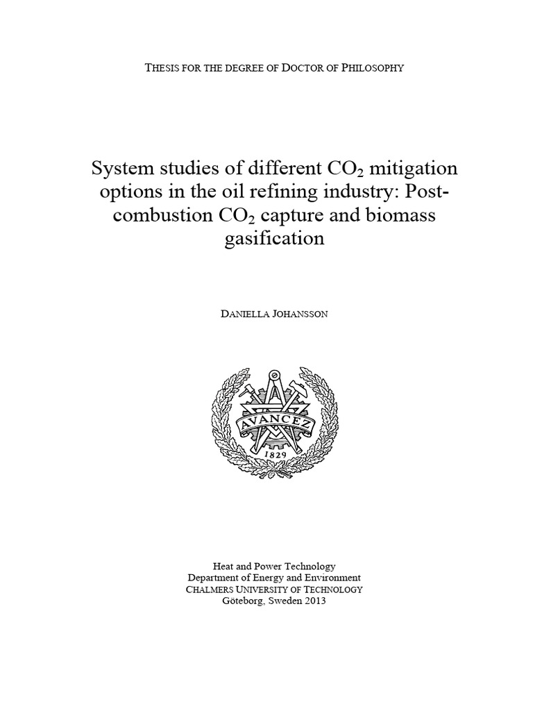 System Studies of Different CO Mitigation Options in The Oil Refining ...