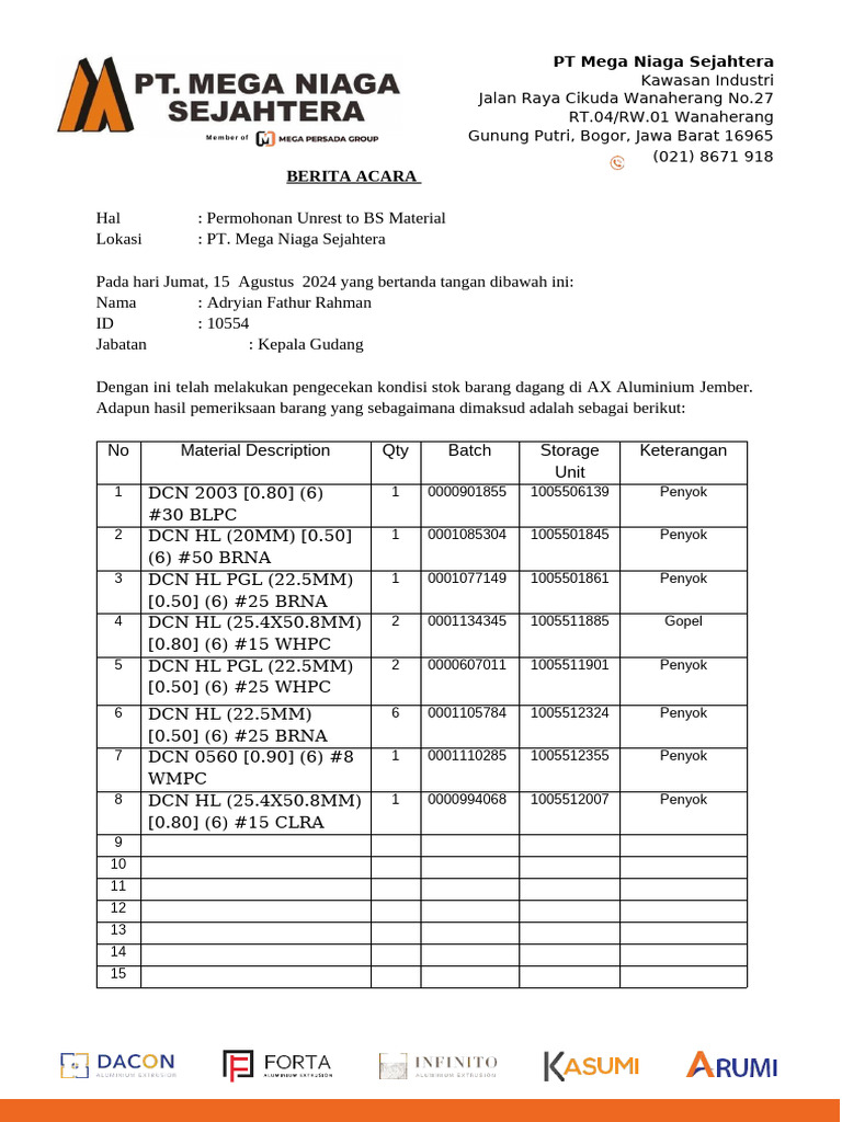 BS 15 Agustus 2024 M201 | PDF