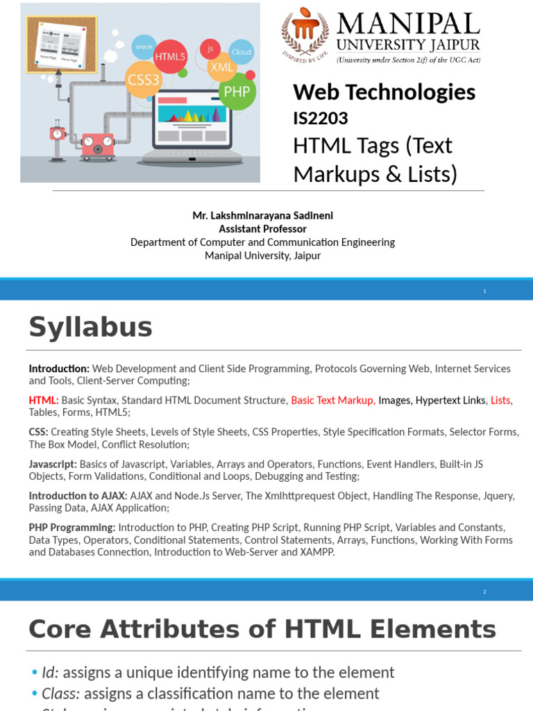 05 HTML Tags Text-MarkUps Lists | PDF