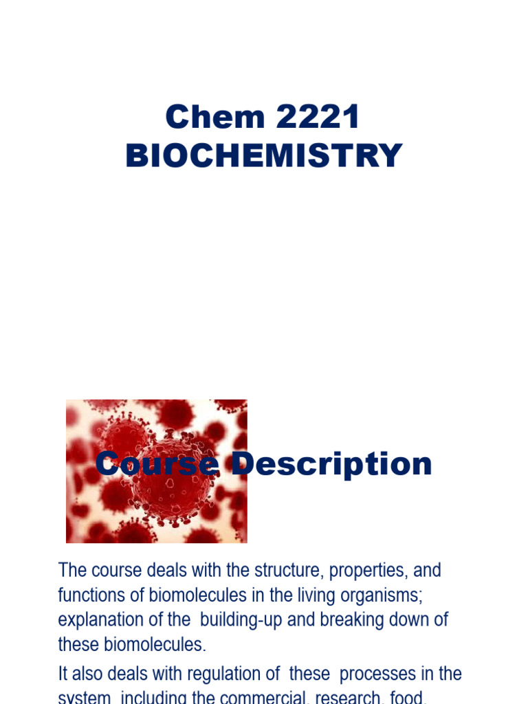 CO2-Lecture 1-Introduction-to-Biochemistry-and-the-Cell | PDF
