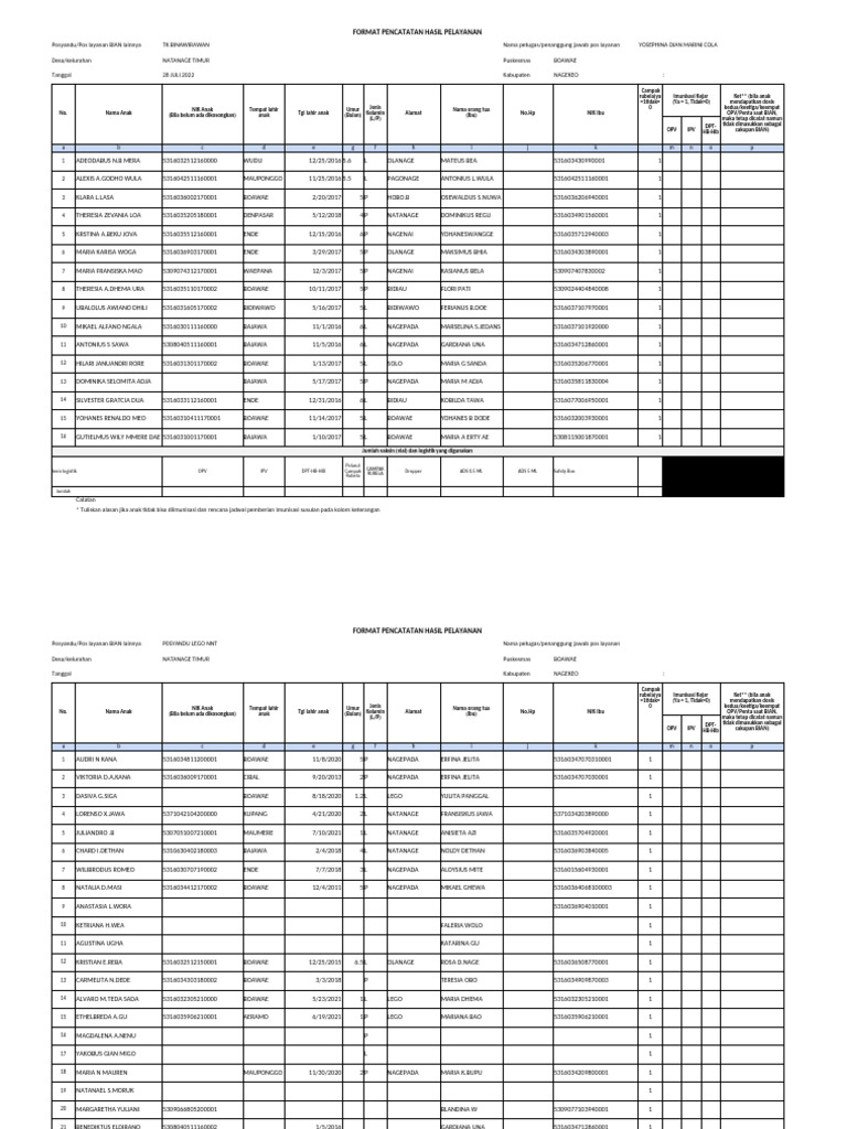 Form Pencatatan Manual BIAN | PDF