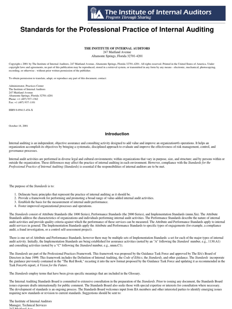 Standards Professional Practice | PDF | Internal Audit | Audit