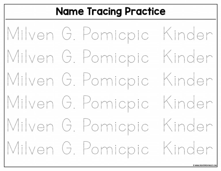 Name Tracing Practice | PDF