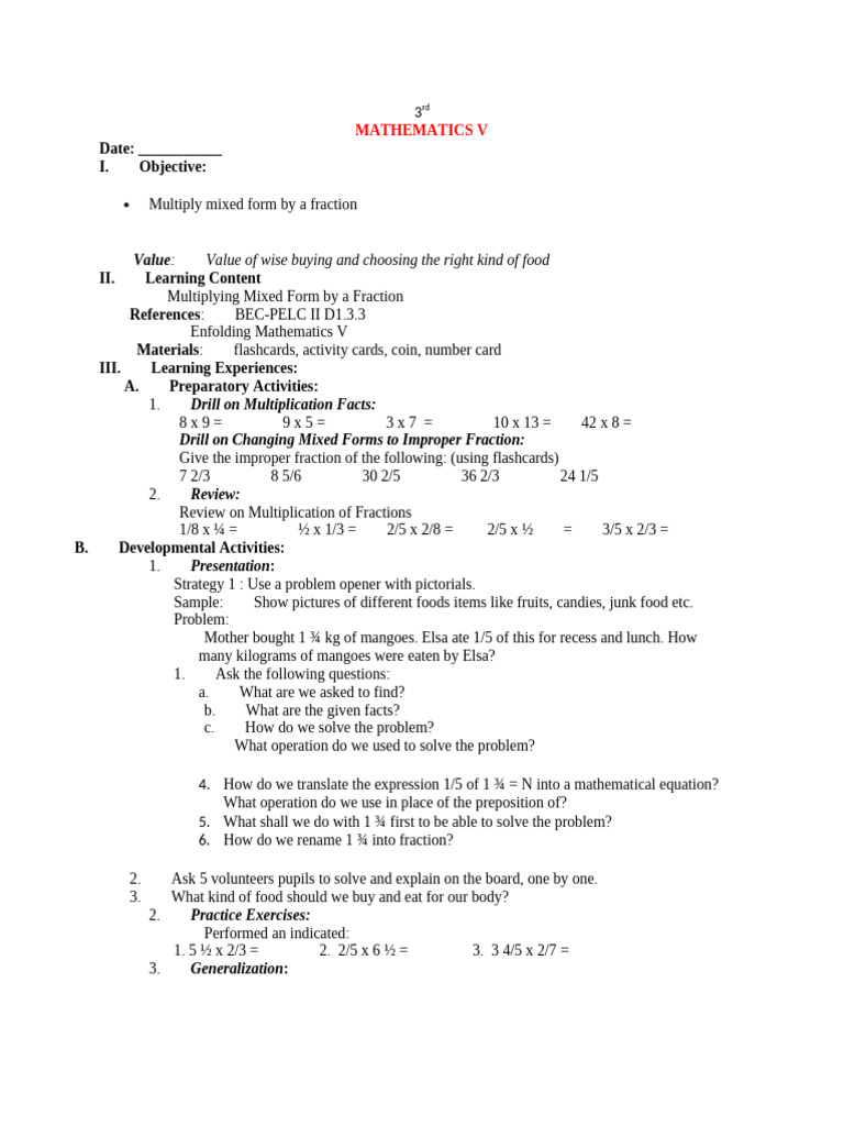 3rd and 4th DLP Math | PDF