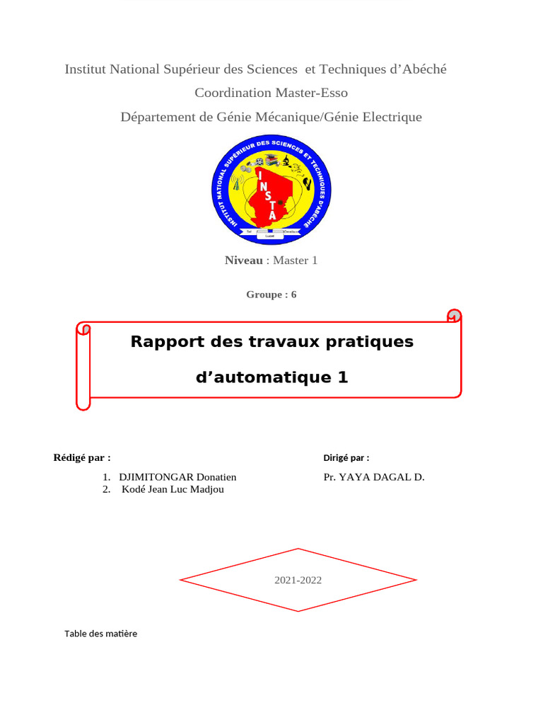 Rapport de TP | PDF