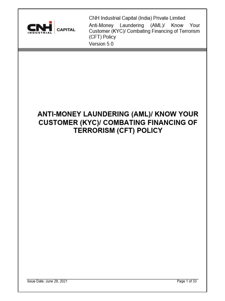 Kyc-Aml Policy v.5.0 | PDF