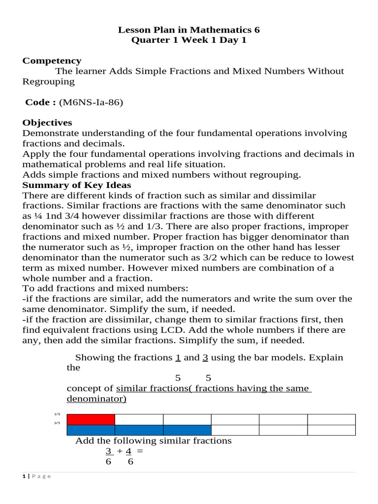 Adding Simple Fractions | PDF