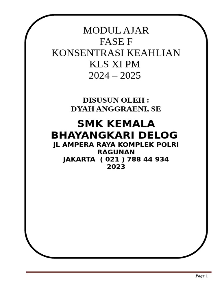 Cover, Kaldik, Prota, Prosem Bisnis Retail | PDF