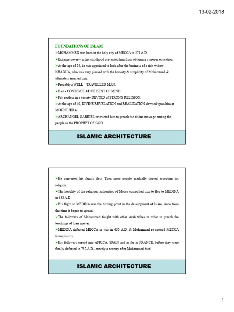Islamic Architecture: Foundations of Islam | PDF