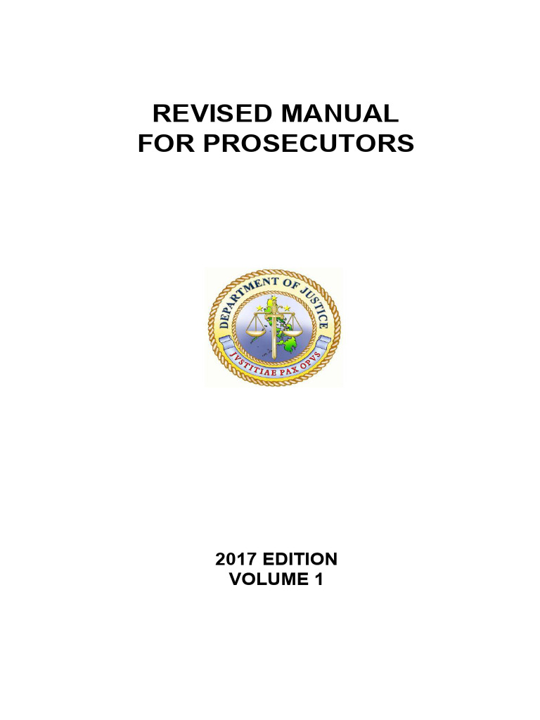 2017 Revised Manual For Prosecutors | PDF