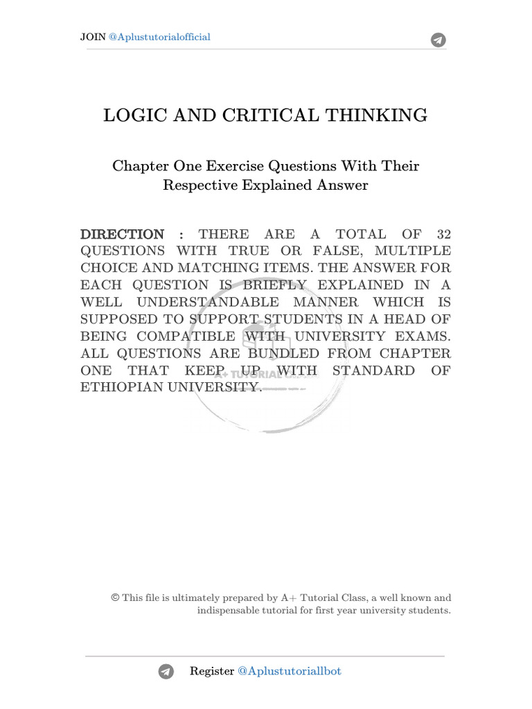 Logic and Critical Thinking | PDF | Rationalism | Epistemology