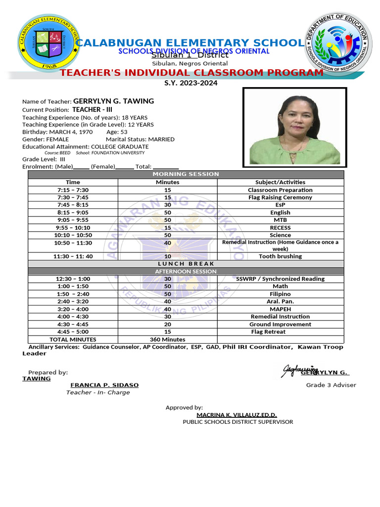 Noel Bagas Classroom Program 1 | PDF