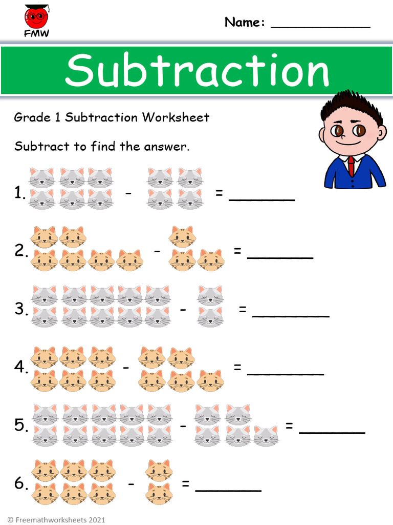 Grade 1 Subtraction Worksheet 3 | PDF