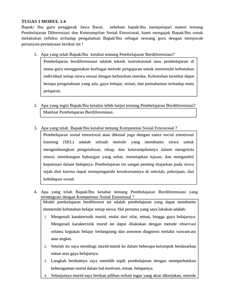 LK MODUL 1.4 LEVEL 1 - Diniah Ulpah | PDF