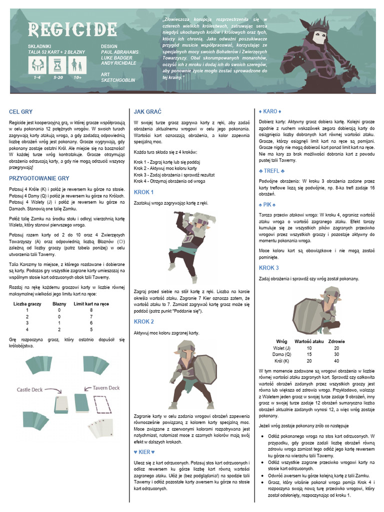 Regicide - Zasady | PDF