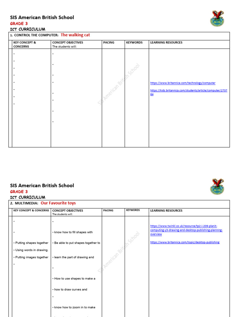 Grade 3 Ict Curriculum | PDF