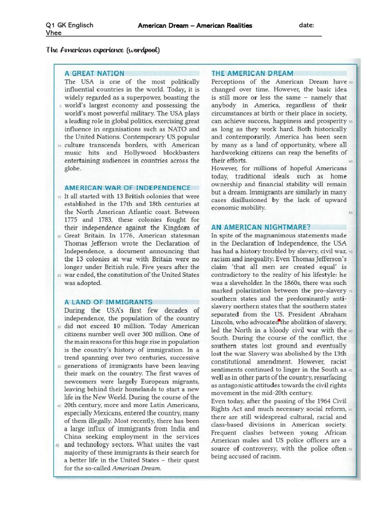 HW The American Experience Wordpool-2 | PDF