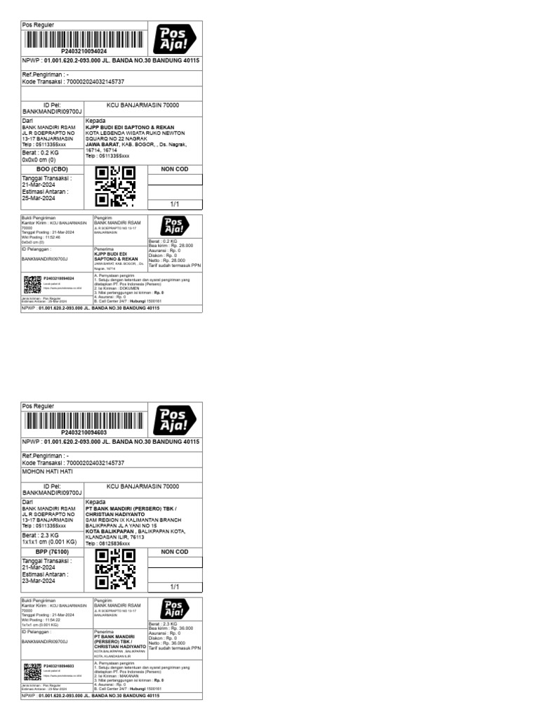 Resi Mandiri Rsam 21 Maret 2024 | PDF