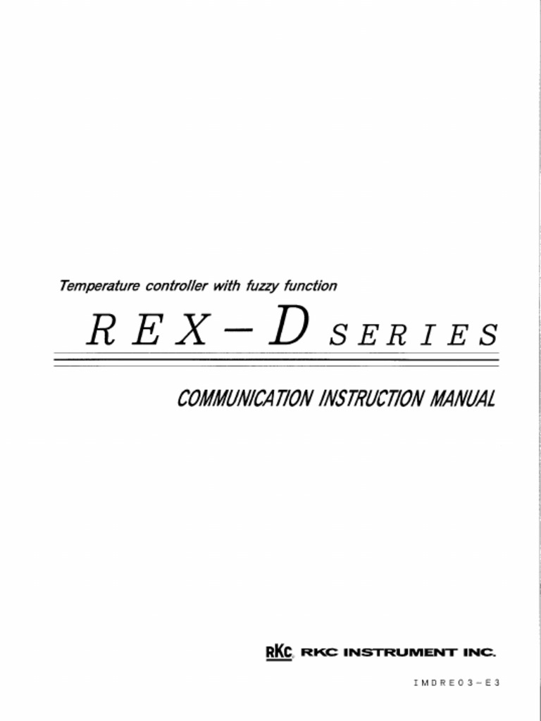 Communication Instruction Manual-REX D Series | PDF