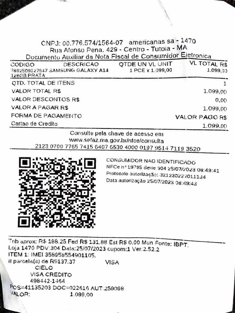 A14 Nota Fiscal | PDF