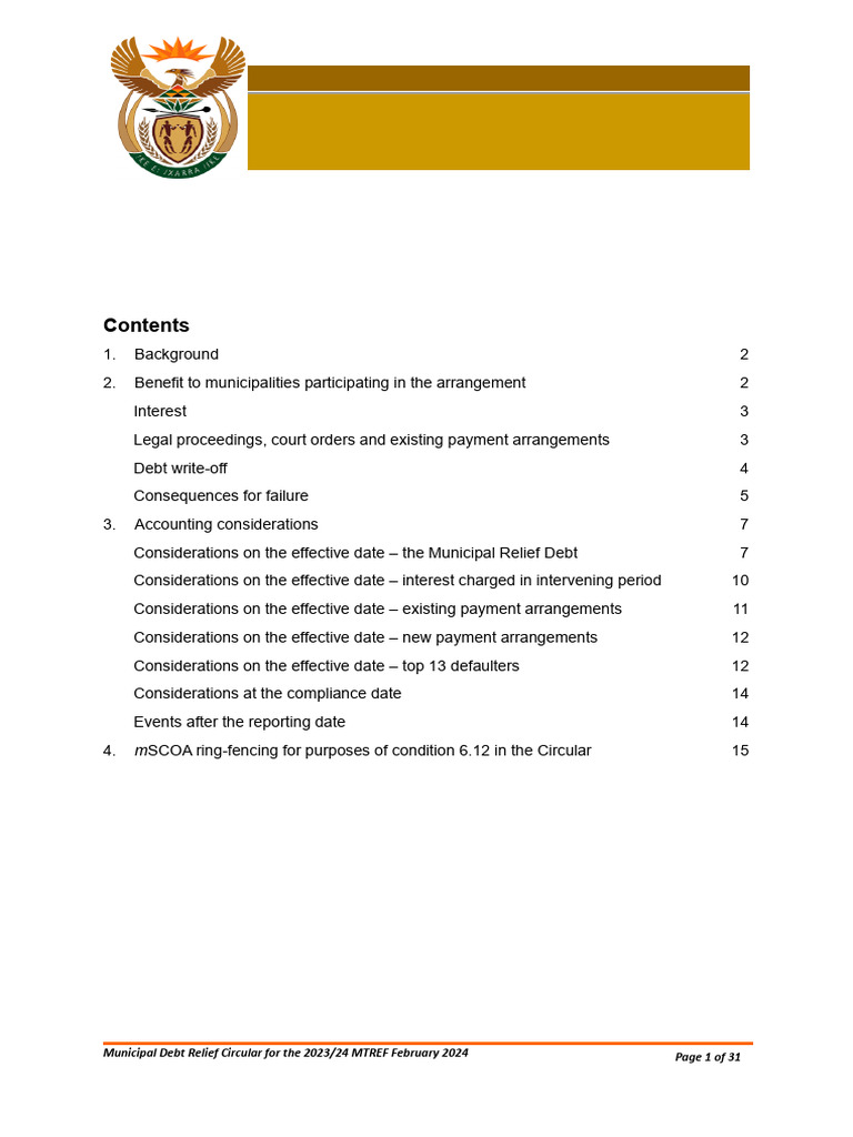 Municipal Debt Relief Guide 2023/24 | PDF | Debt | Banks