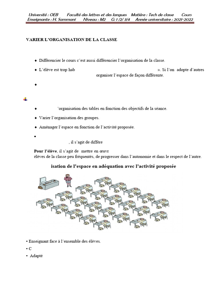 Chapitre V Varier Lorganisation de La Classe | PDF