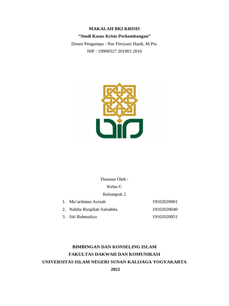 Makalah Bki Krisis Kel 2 - Krisis Perkembangan | PDF
