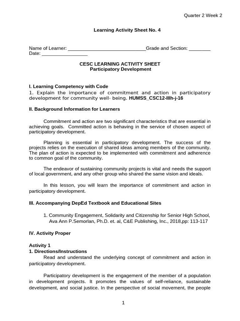 CESC Learners Act4 | PDF
