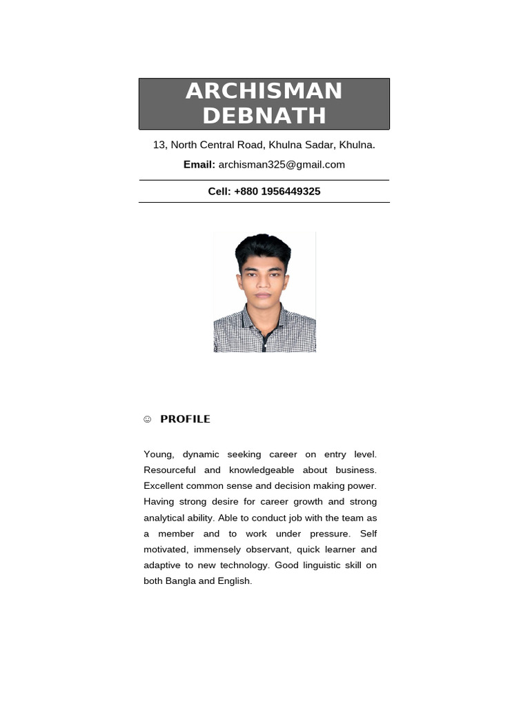 Archisman (CV) | PDF