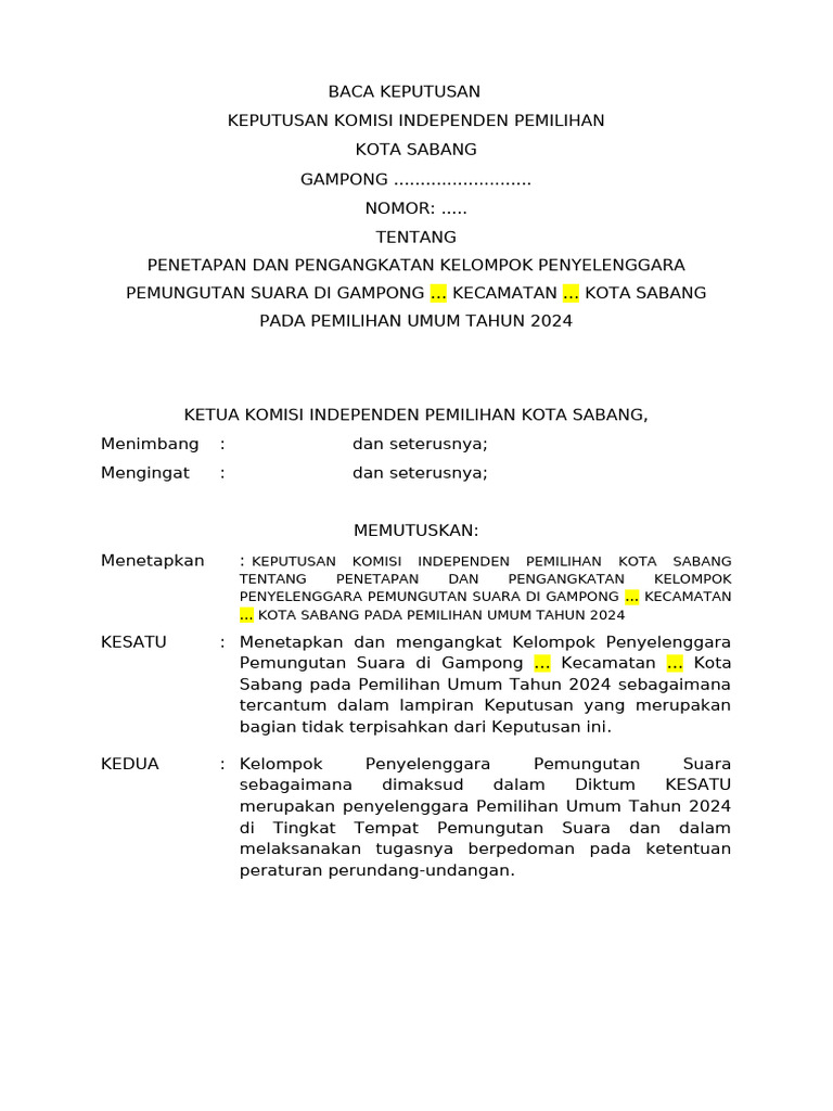 Baca Keputusan KPPS | PDF