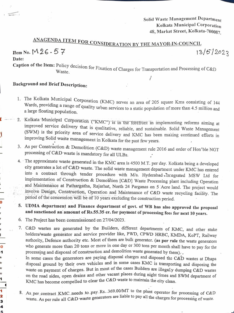 SWM C & D Waste Management Document | PDF