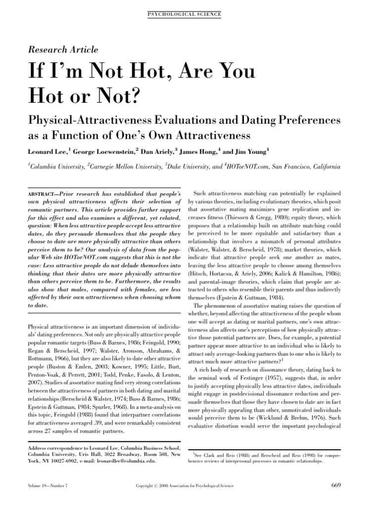 Hot or Not | PDF