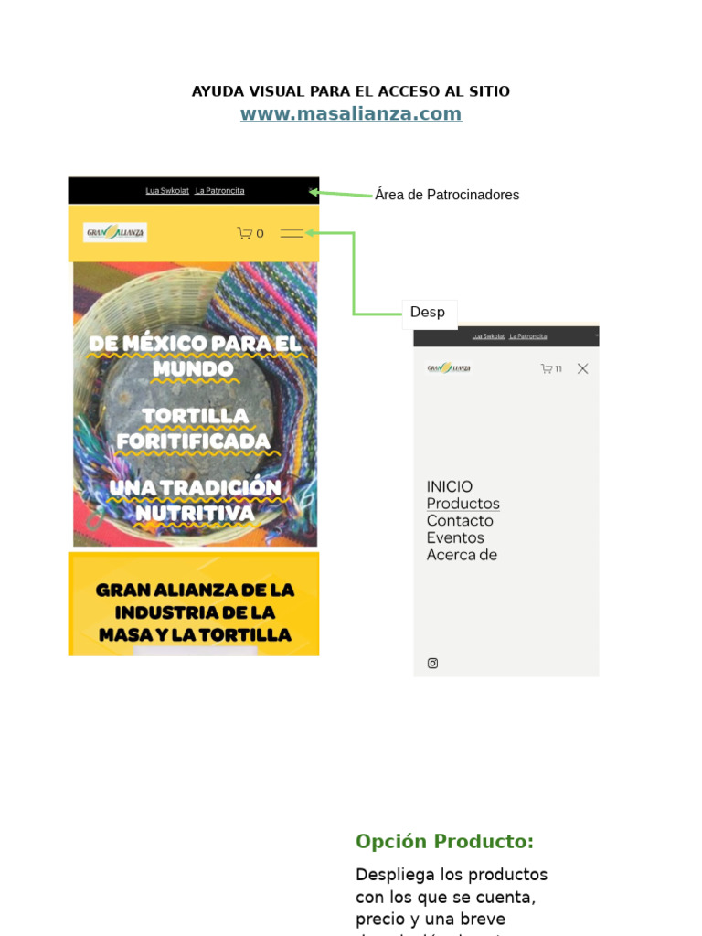 Ayuda Visual Del Sitio para Celular | PDF