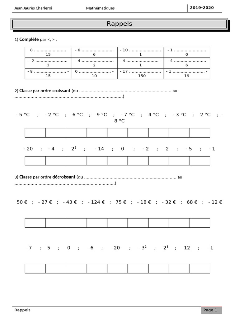 Chapitre 0 - Rappels | PDF