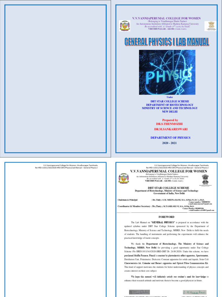 LabManual GeneralPhysics | PDF