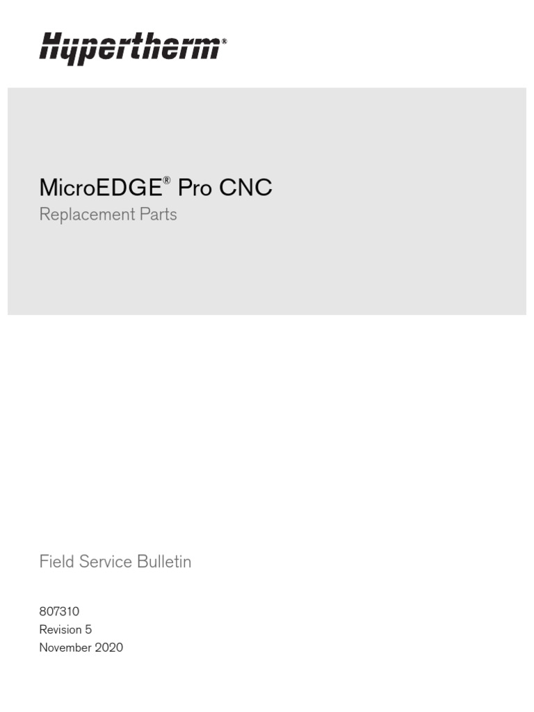 Microedge Pro CNC: Replacement Parts | PDF