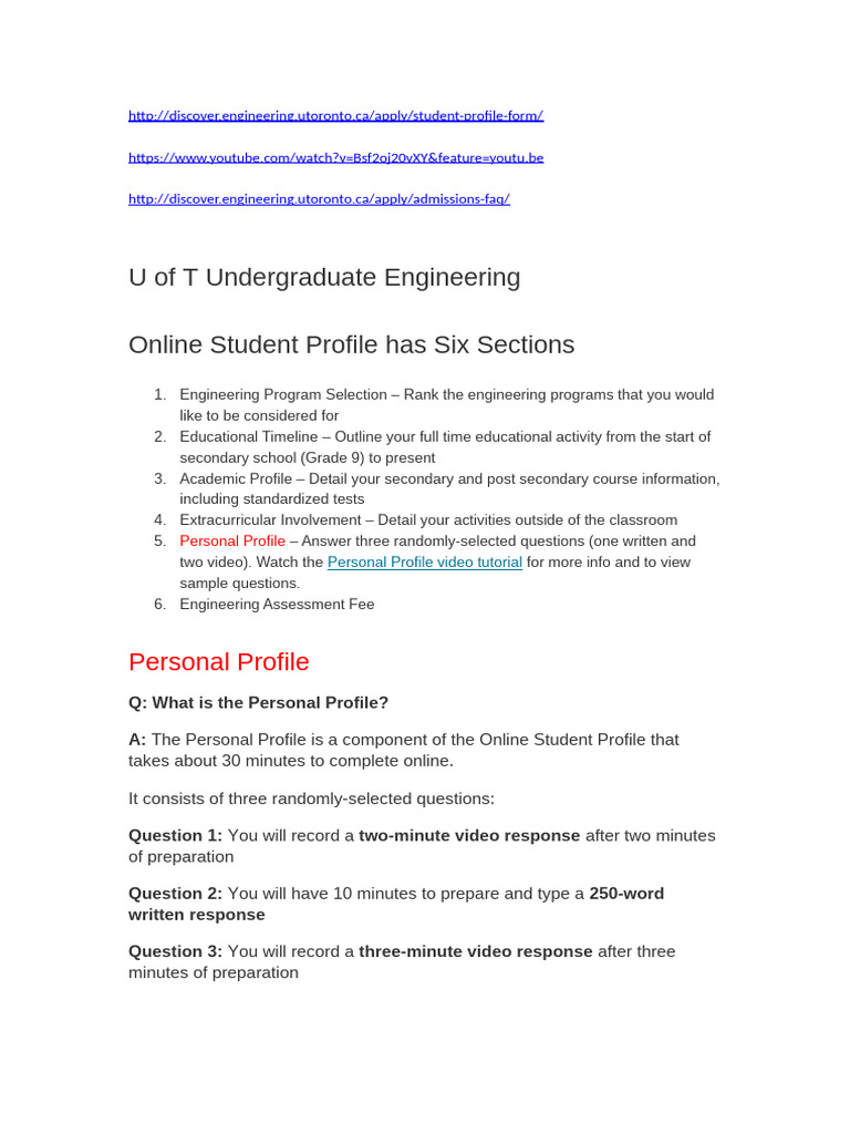 Online Student Profile | PDF