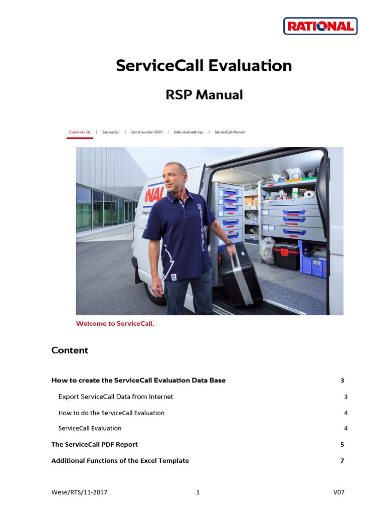 Manual_ServiceCall_Evaluation_Tool_EN_V06 | PDF