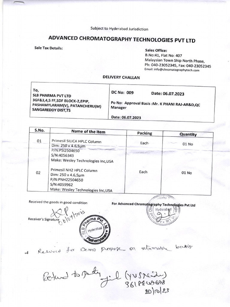 Adv Chromatography DEMO - HPLC Columns 02 No Gatepass | PDF