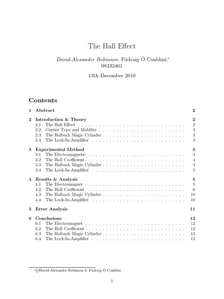 Hall Effect | PDF