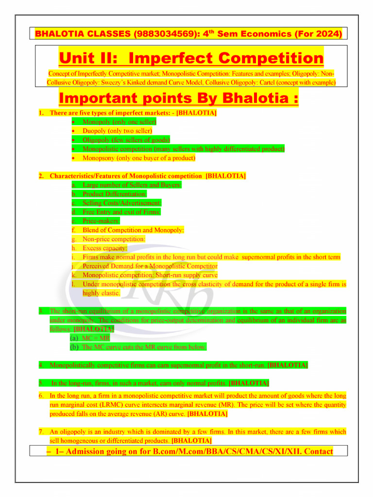 Unit 2 Final Touch Eco 4th Sem 2024 | PDF