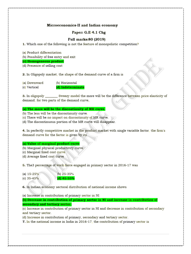 Microeconomics 2019-2023 PY Paper Solve - 240807 - 115011 | PDF | Gross ...