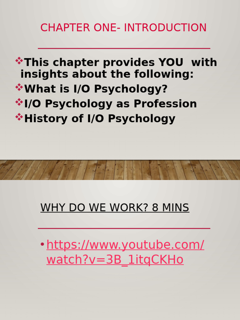 CHAP 1. INDUSTRIAL PSY - Fall 2024 | PDF