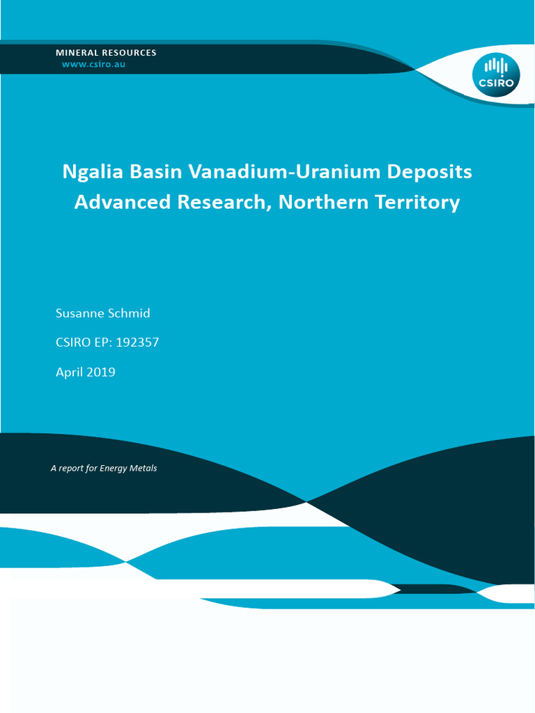 Ngalia Basin Vanadium-Uranium Deposits Advanced Research, Northern ...