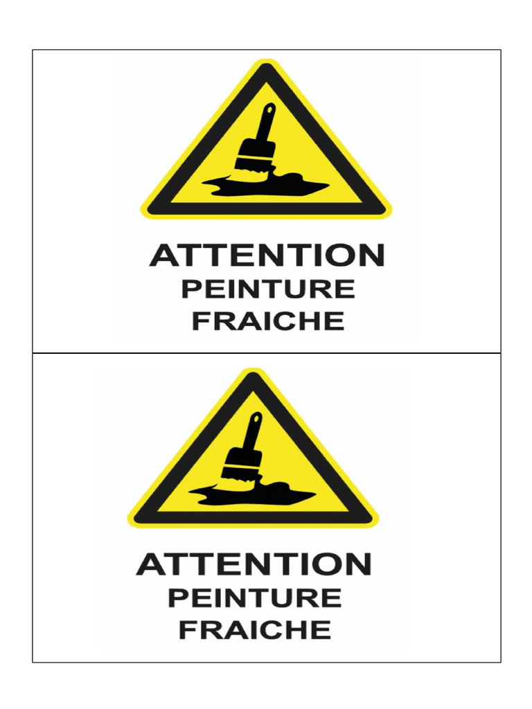 Pictogramme Attention Peinture Fraiche | PDF