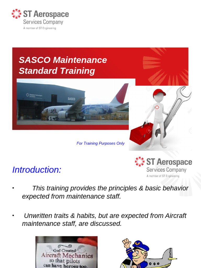 SASCO Maintenance Standard Training - Revised R1 | PDF