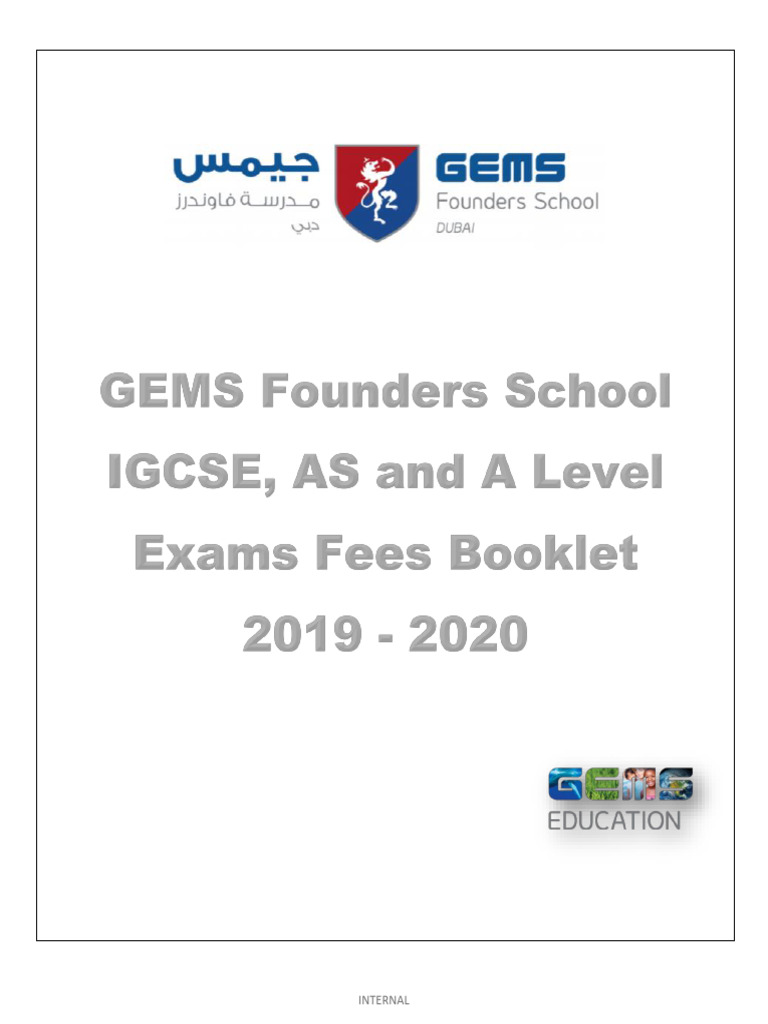 Gfs Igcse As A Level Examination Fee Booklet 2020 | PDF